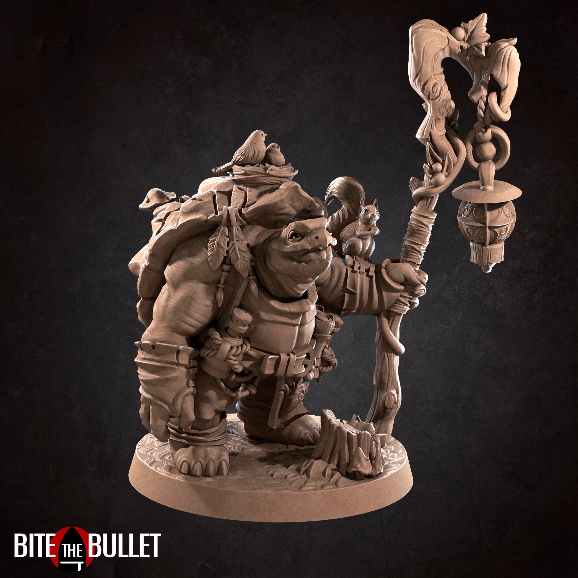 Tortle Druid | TTRPG Miniature | Bite the Bullet | Unpainted, Unplated ...