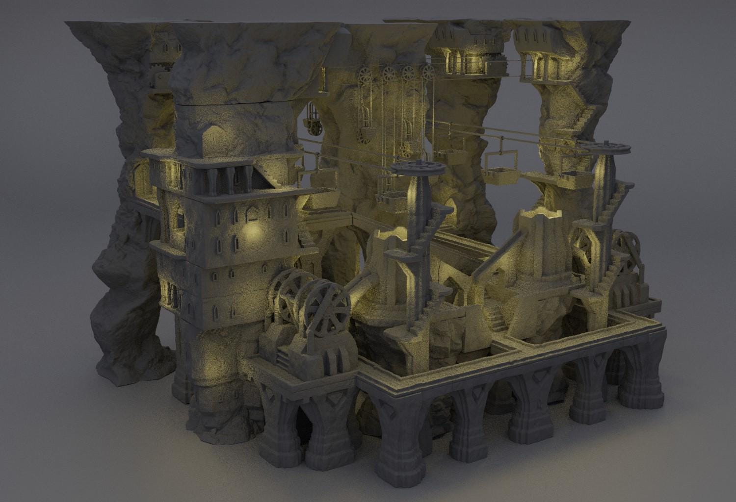 Dwarf Forge Complex | 28mm Scale Model Terrain | D&D TTRPG Playable 3D ...